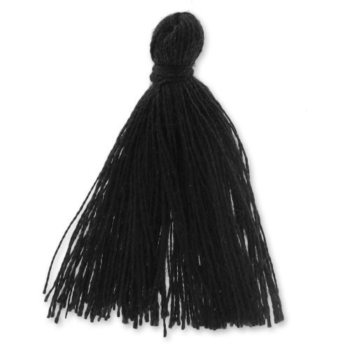 Pompon imitation coton 27-30 mm Noir x1 - Perles & Co
