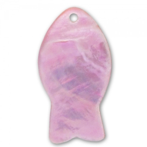 Poisson Nacre 24 mm Rose x1 - Perles & Co