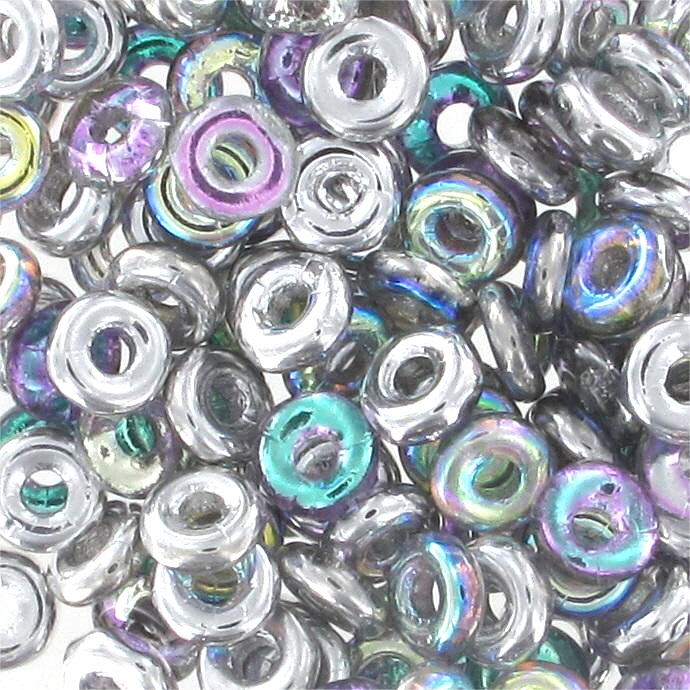 O Bead 4 mm Crystal Silver Rainbow x5g - Perles & Co