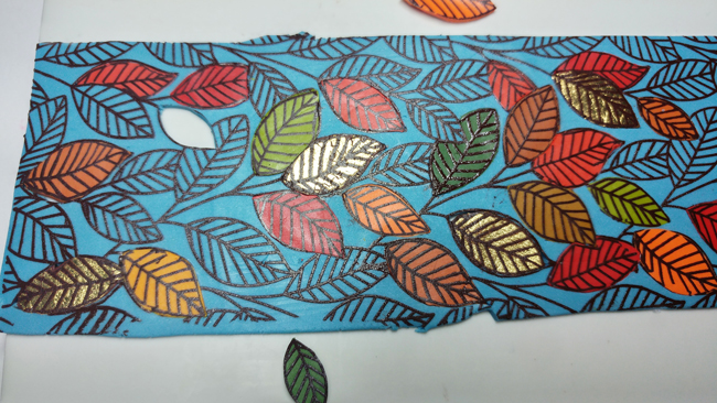 Bracelet Autumn en pâte polymère avec un silkscreen Moiko - Perles & Co