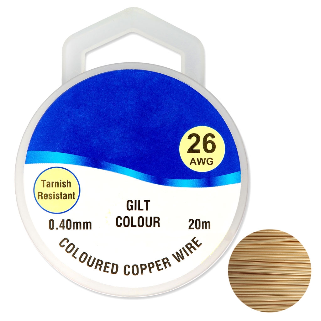 Fil de cuivre pour bijoux 0.40 mm Doré x20m - Perles & Co