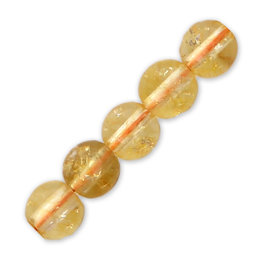 Perles Rondes 3 mm en pierre gemme Citrine x25 - Perles & Co