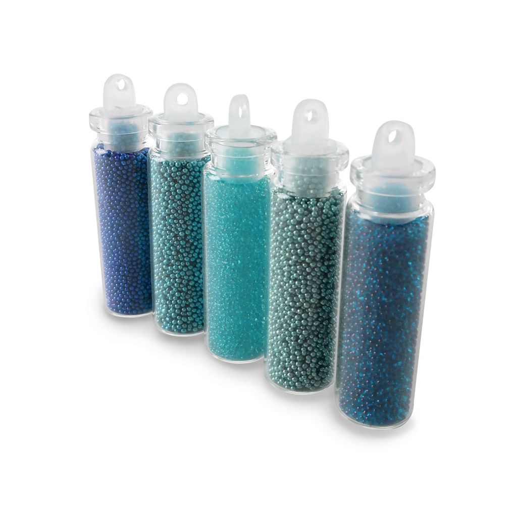 Assortiment de 5 fioles microbilles sans trou 0.5 mm Océan x20g ...