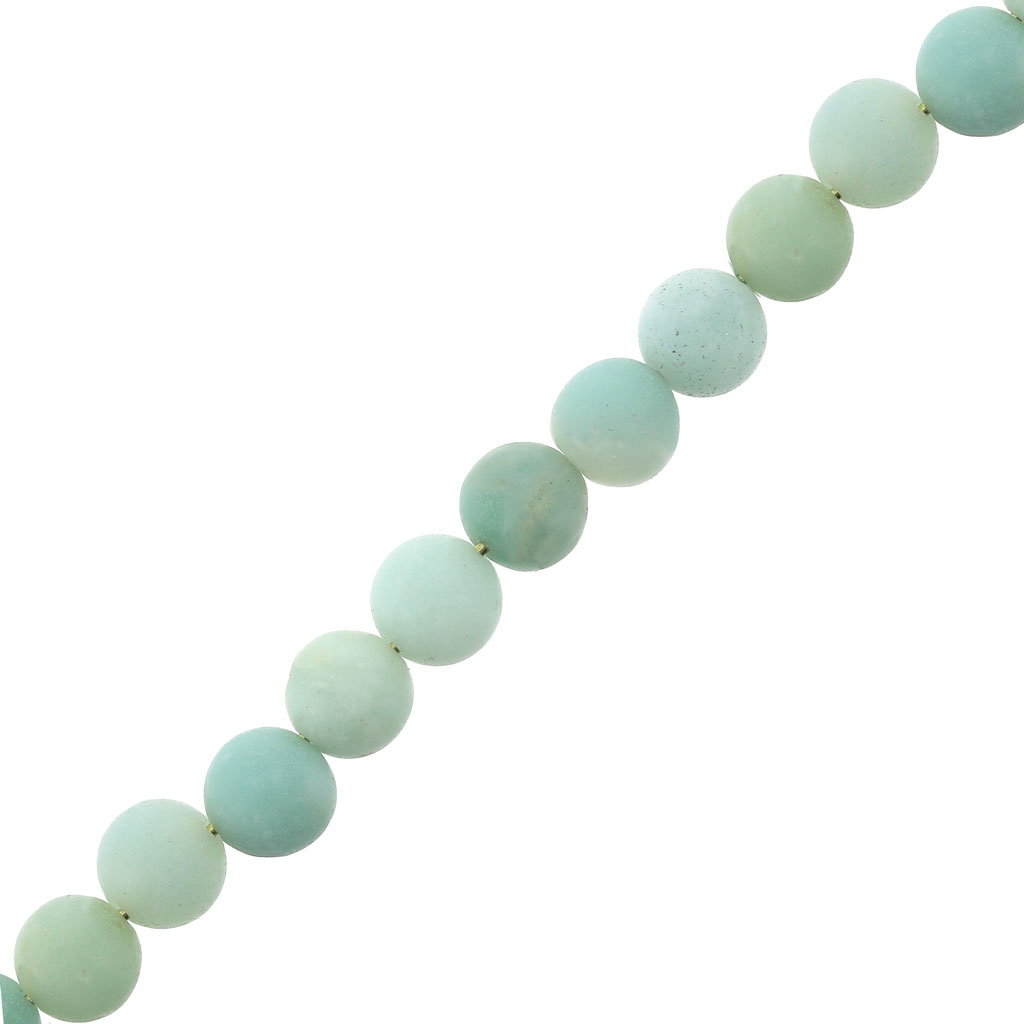 Perles Rondes 6 mm pierre gemme Amazonite Mat x15 - Perles & Co