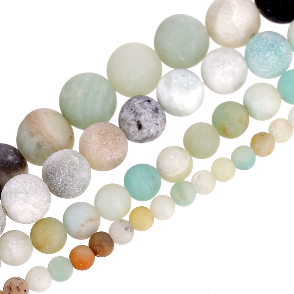 Perles Rondes 4 mm pierre gemme Amazonite Mat x20 - Perles & Co