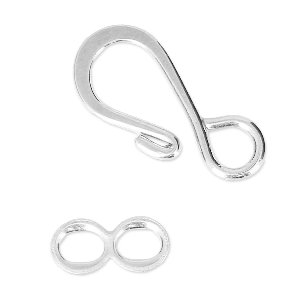 Fermoirs crochets 19 mm Placage Argent fin x5 - Perles & Co