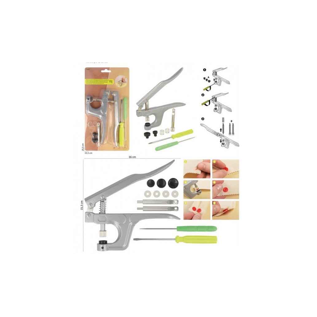 Kit pince universelle pour boutons pressions en plastique x1 - Perles & Co