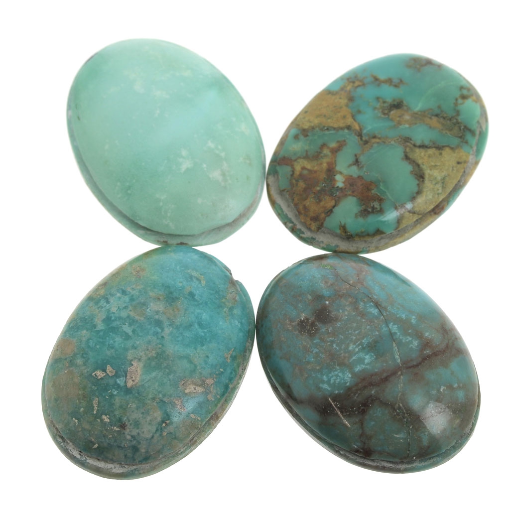 Cabochon ovale - pierre rainurée pour macramé 25x18 mm Turquoise ...