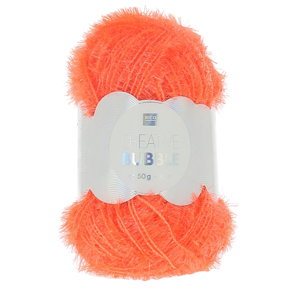 Creative Bubble - Fil à crocheter pour éponge tawashi Orange fluo x50g ...