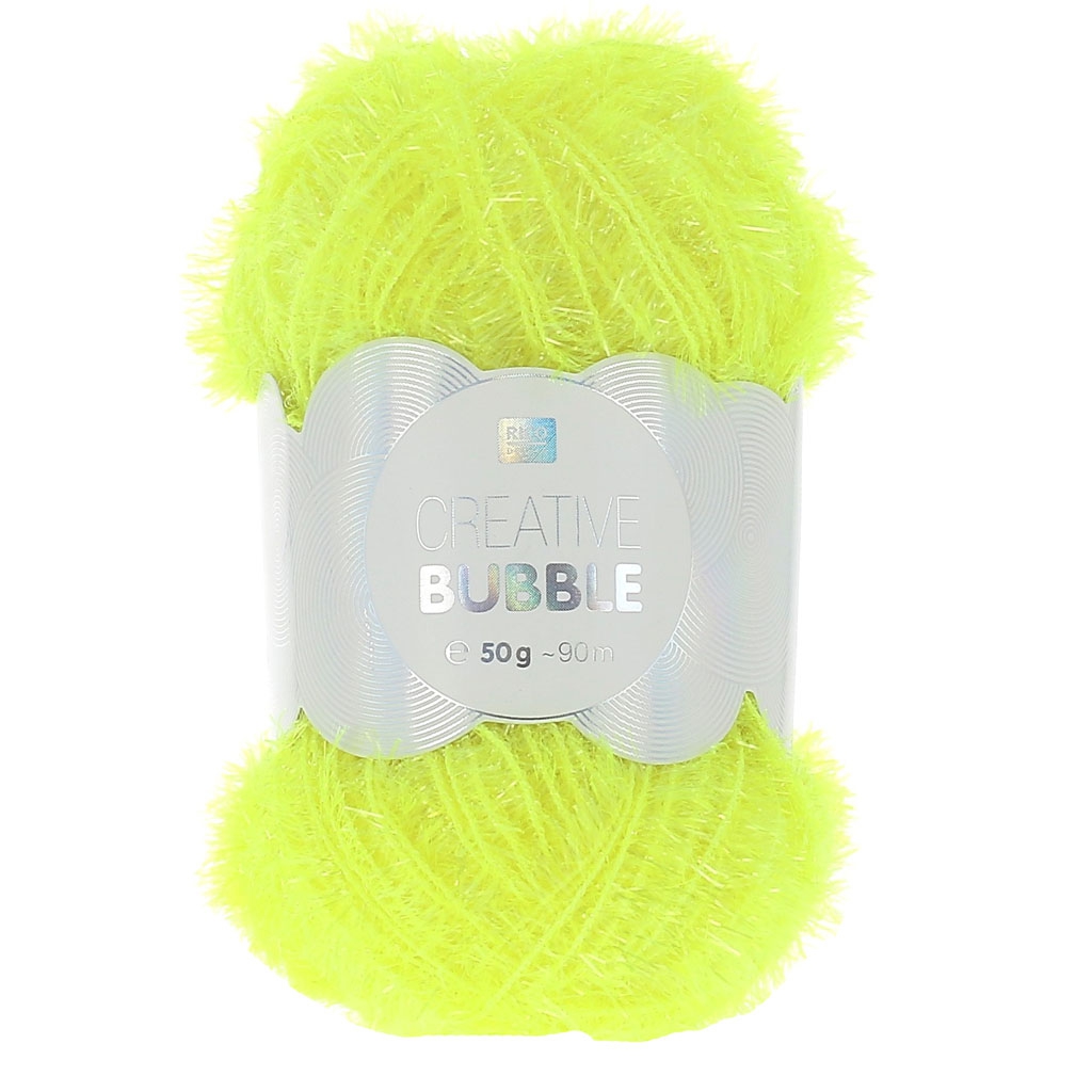 Creative Bubble - Fil à crocheter pour éponge tawashi Jaune fluo x50g ...