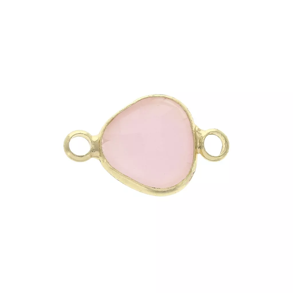 Intercalaire 2 anneaux verre facetté forme goutte 14x9 mm Doré/Opaque ...