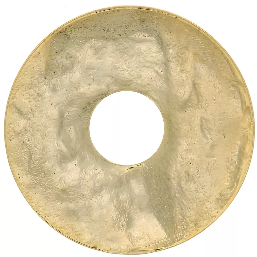 Intercalaire disque évidé martelé 20 mm - Doré à l'or fin x1 - Perles & Co