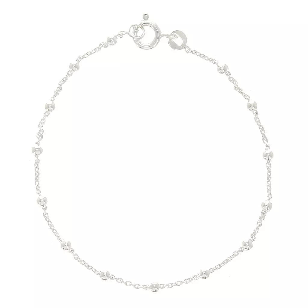 Bracelet maille forçat rectangle alternée perles rondes 2.5mm (1x1 ...