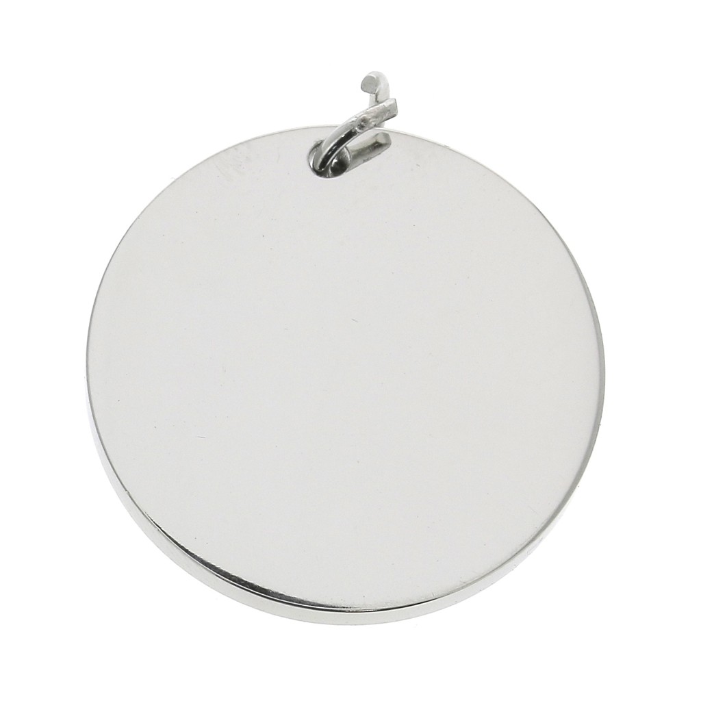 Pendentif rond travaillé 20 mm avec anneau ouvert en Acier inox x1 ...