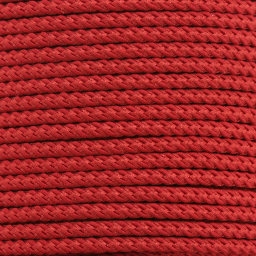 Cordon en polyester tressé 2 mm - Rouge x1m - Perles & Co