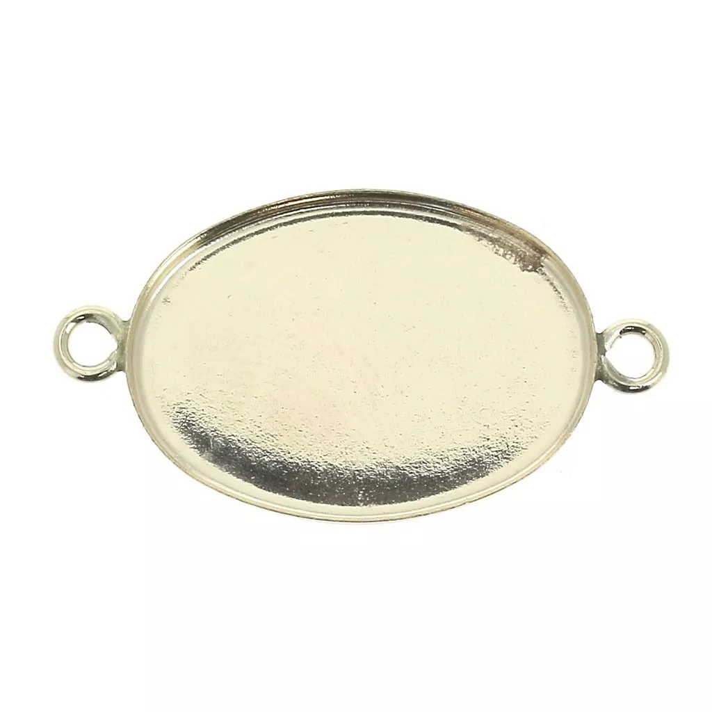 Intercalaire serti ovale pour cabochon fond plat 18x13 mm - Gold filled ...