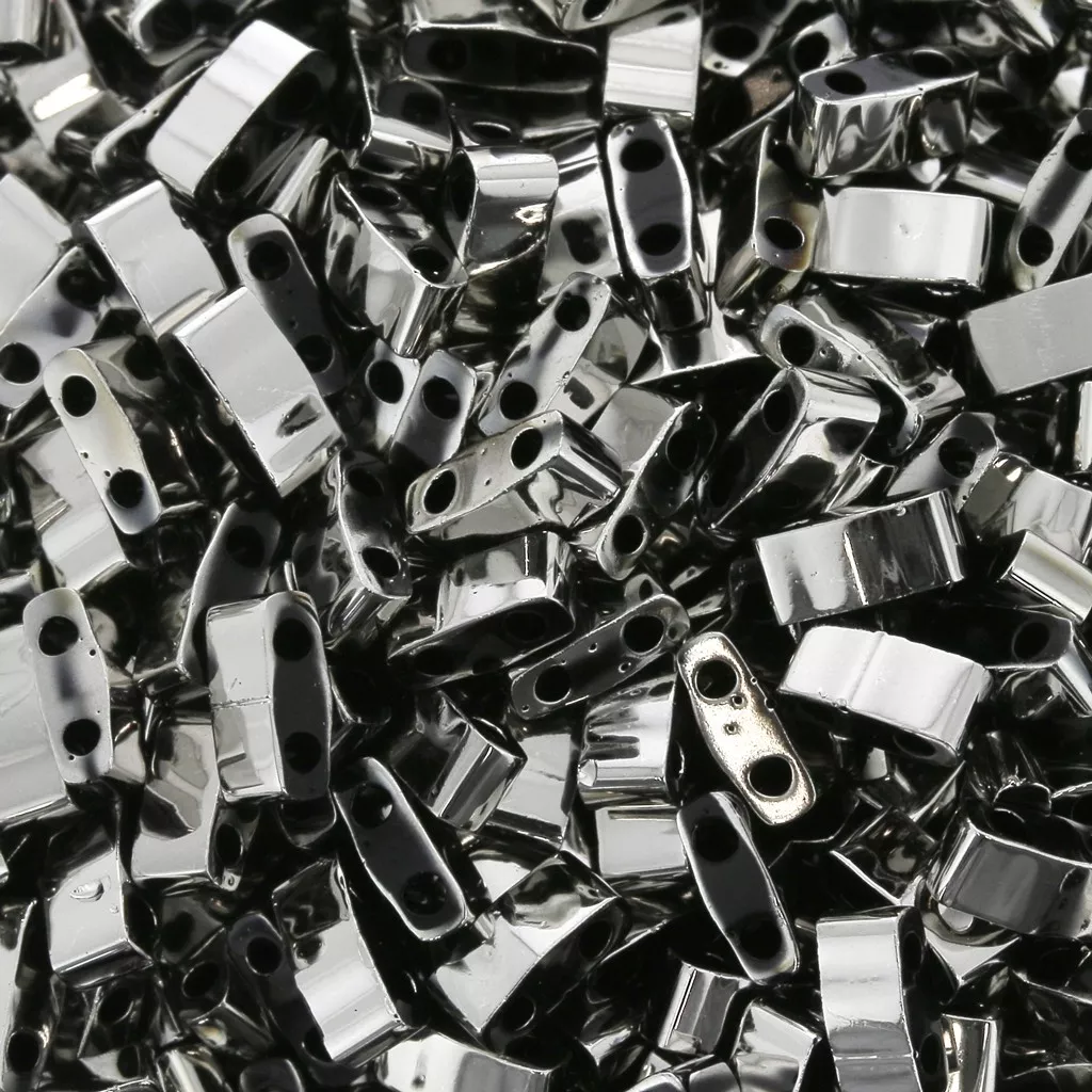 Miyuki Half Tila Beads 5x2.3x1.9mm HTL-55097 - Black Argentic Full x10g ...