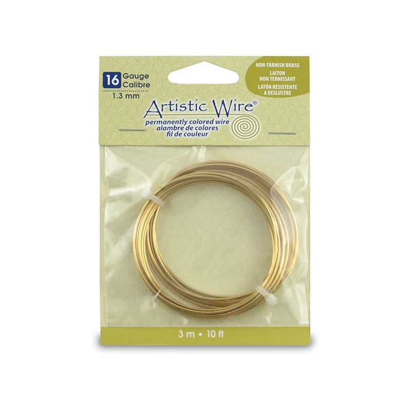 Fil de laiton Artistic Wire 1,29 mm Brut x 3 m - Perles & Co