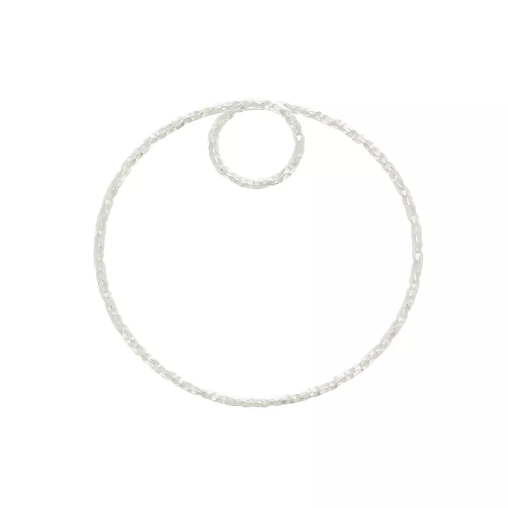 Pendentif cercle diamanté 25 mm en Argent 925 x1 - Perles & Co