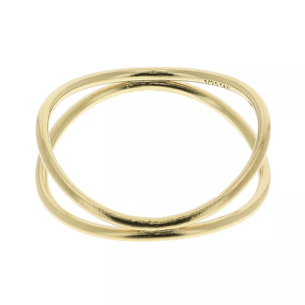 Bague double anneau croisé - Taille 53 - en Gold filled (or laminé) x1 ...