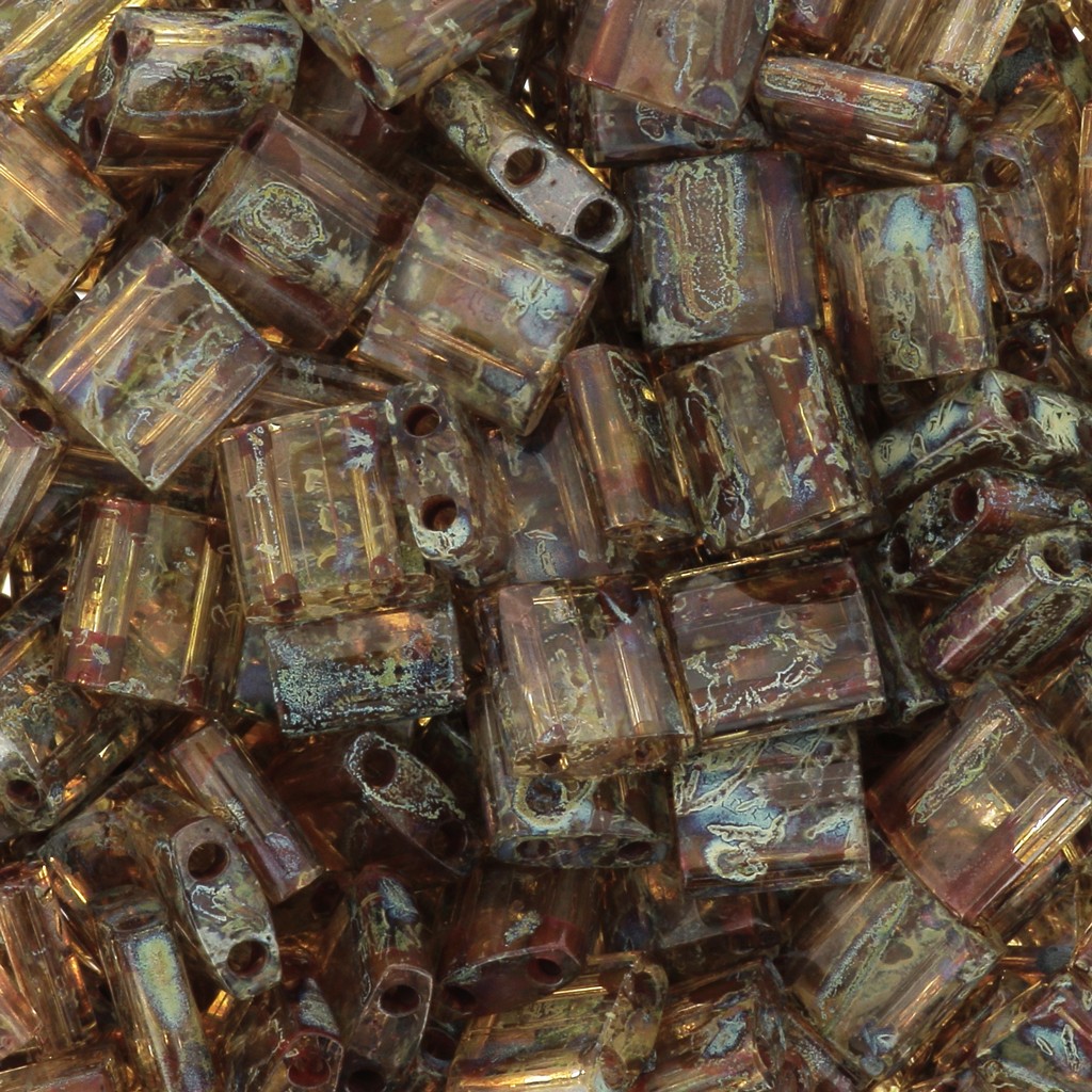 Miyuki Tila Beads 5x5x1.9 mm TL-4501 - Transparent Light Topaz Picasso ...