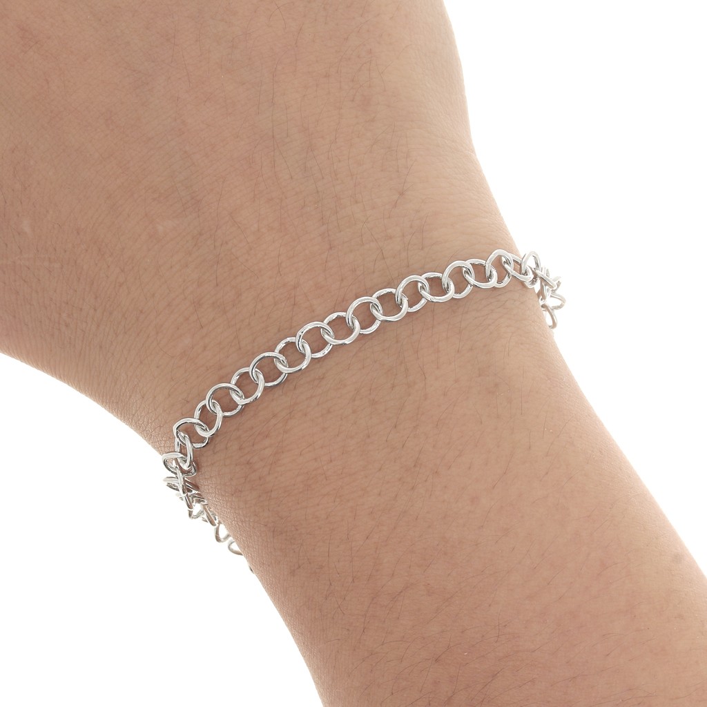 Chaîne maille forçat 4,7 mm argenté x1m - Perles & Co