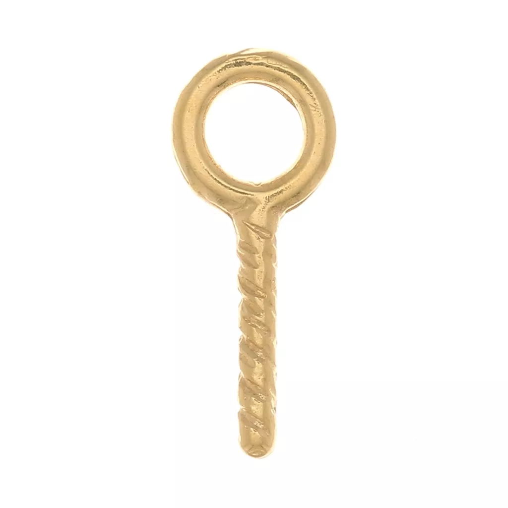 Crochets pitons à visser avec anneau 4 mm - Doré à l'or fin x4 - Perles ...
