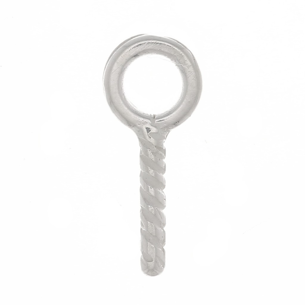 Crochets pitons à visser avec anneau 4 mm - Placage Argent fin x4 ...