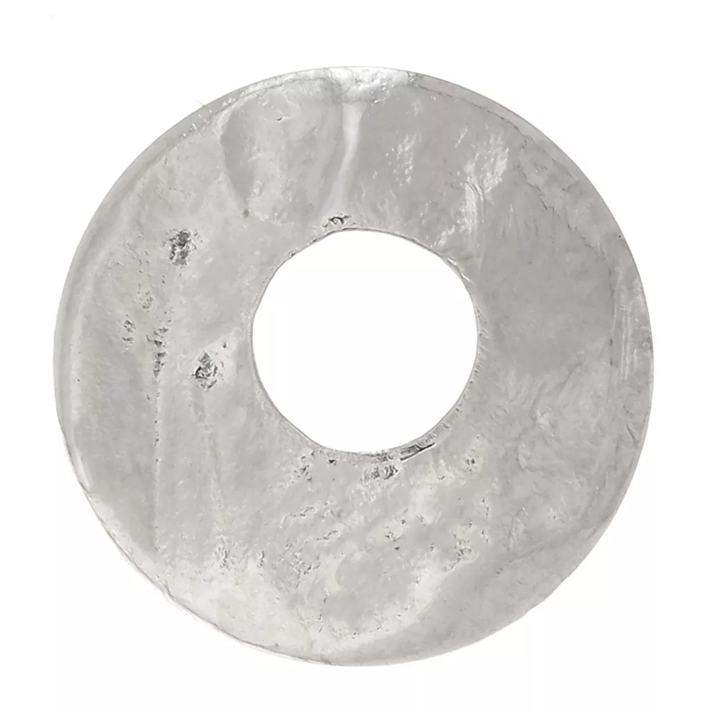 Intercalaire disque évidé martelé 10 mm - Rhodié x1 - Perles & Co