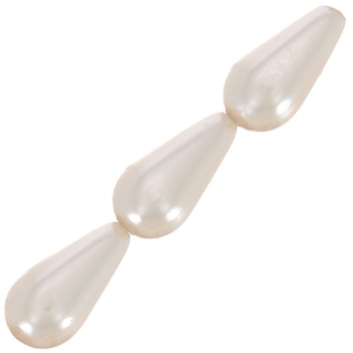 Perles nacrées Preciosa - Pearshape Pearl 15x8 mm - Creamrose x5 ...