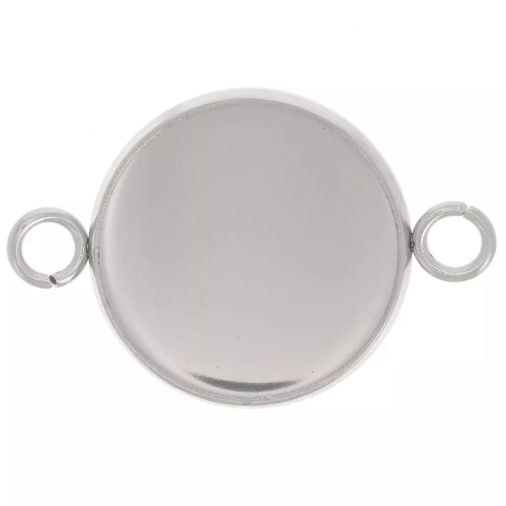 Intercalaire serti pour cabochon fond plat 14 mm - Acier inoxydable 304 ...