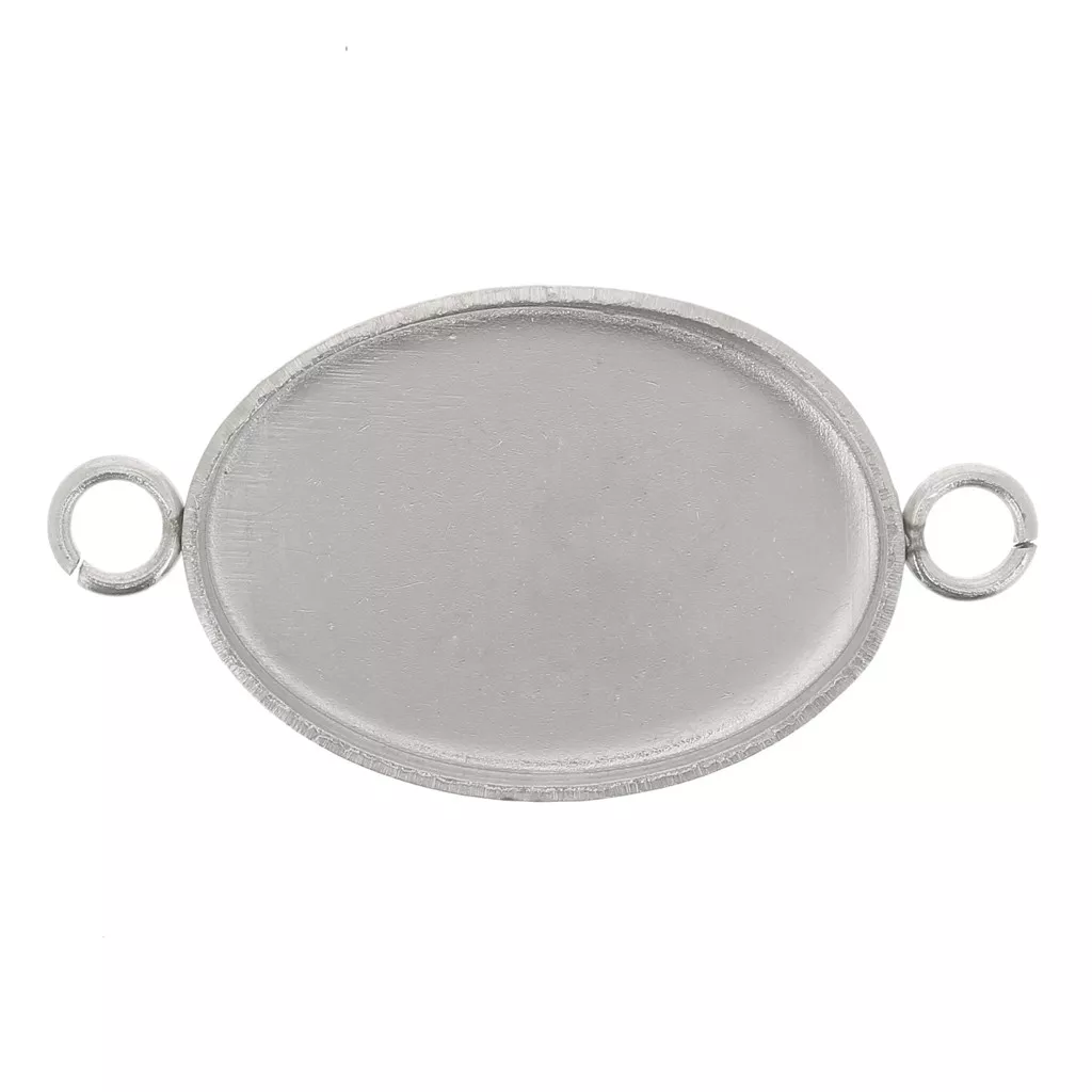 Intercalaire serti pour cabochon fond plat 14x10 mm - Acier inoxydable ...