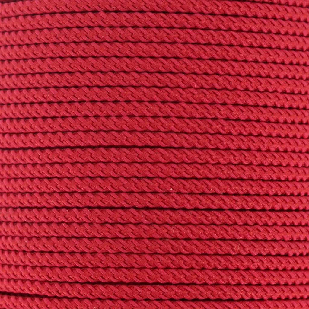 Cordon en polyester tressé 2 mm - Rouge foncé x1m - Perles & Co