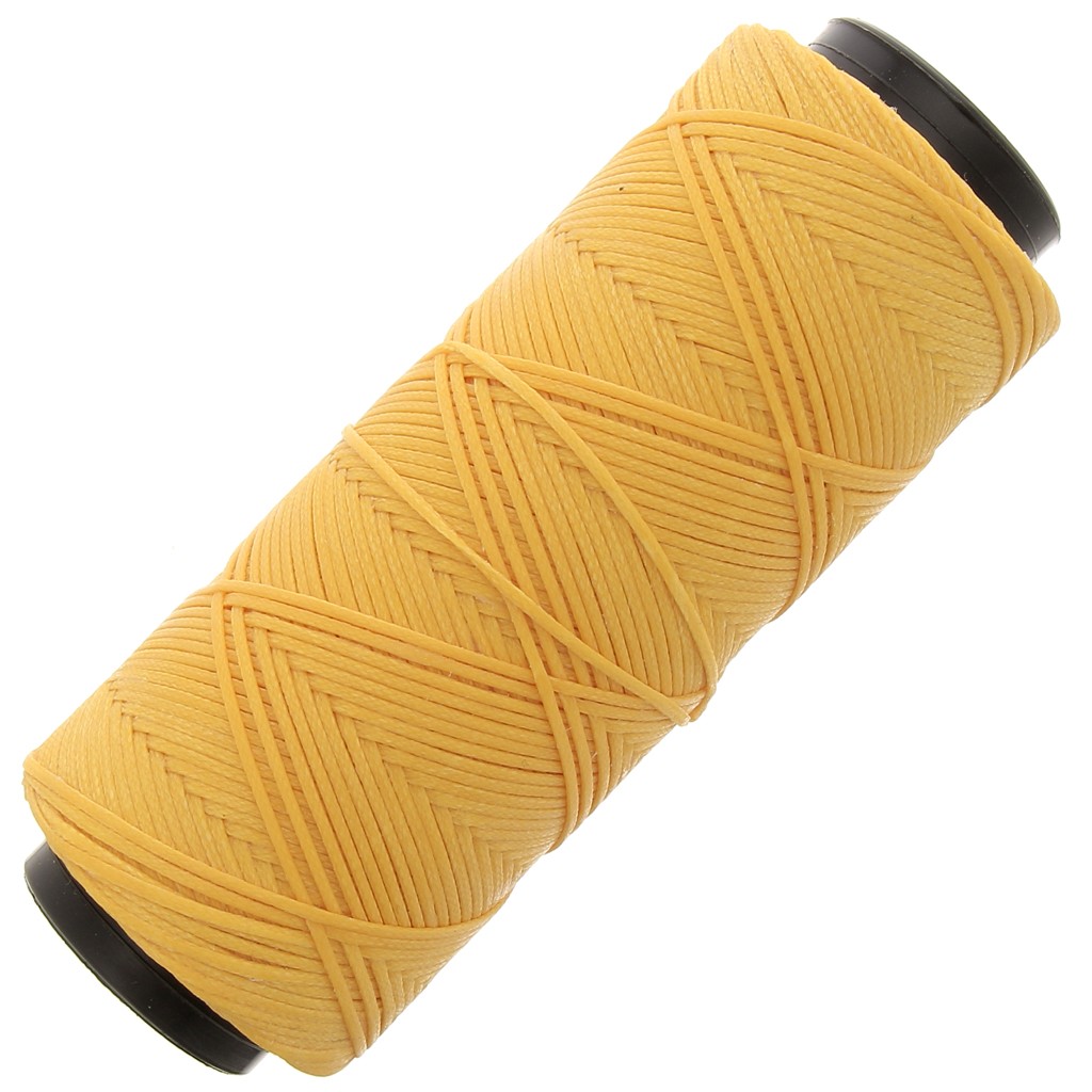 Fil plat en polyester ciré - Slam Cord pour micro macramé 1 mm - Jaune ...