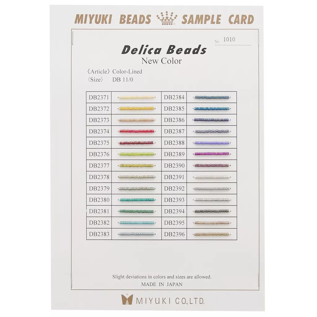 Nuancier Miyuki Delica 11/0 (DB) - Sample Card (n°1010) - Inside Dyed ...