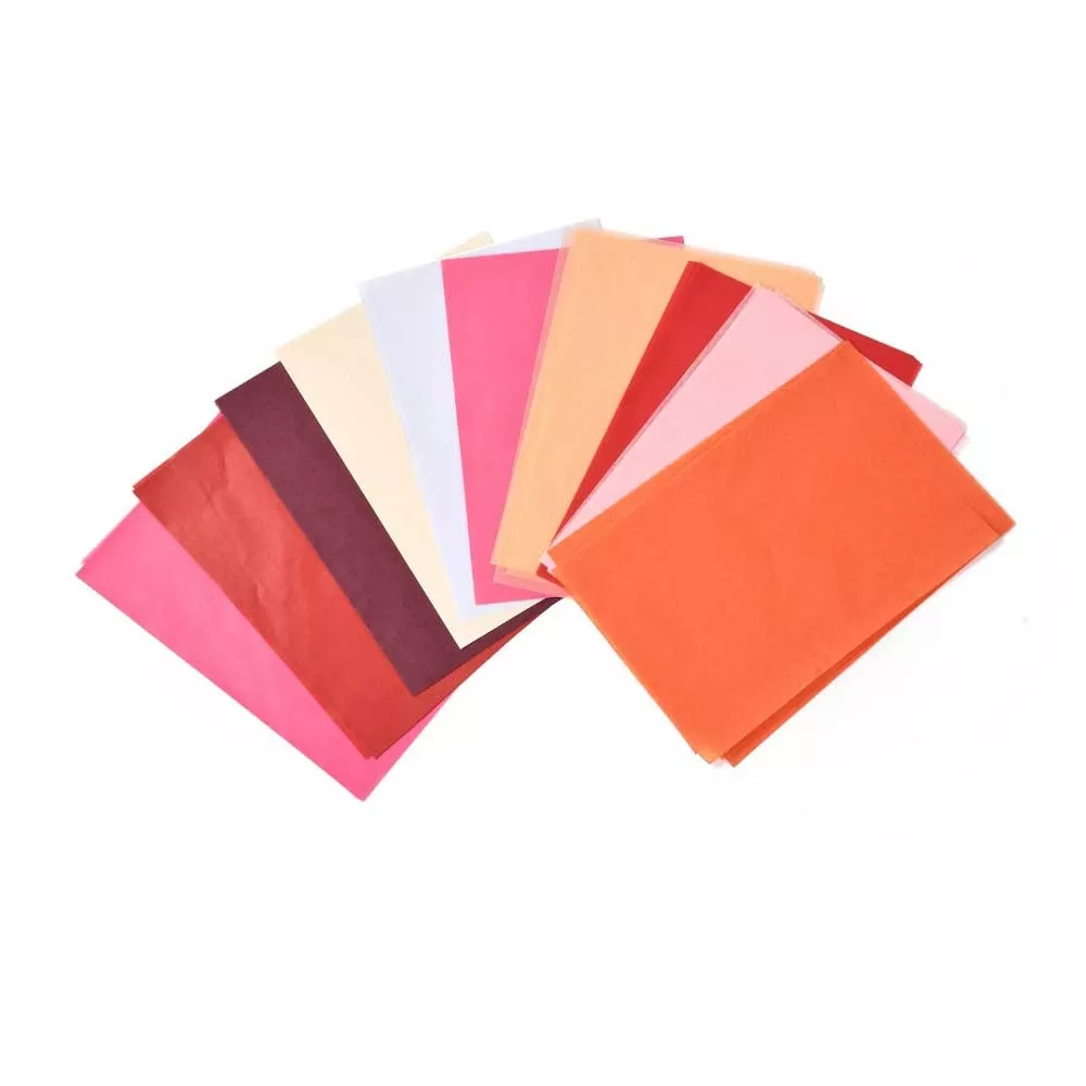Assortiment de papiers de soie uni - Rouge - Rose x100 - Perles & Co
