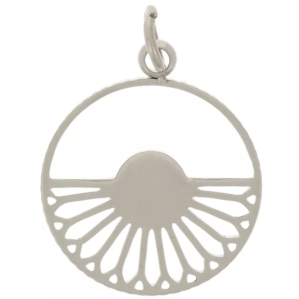 Pendentif rond évidé - acier inoxydable 316L - Perles & Co