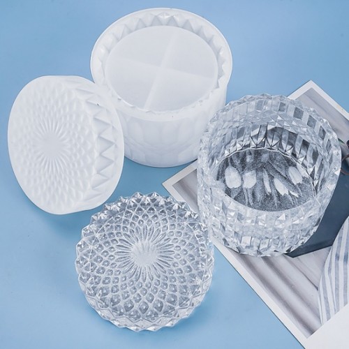 Moule silicone pour réaliser une boîte de rangement décor cristal en ...