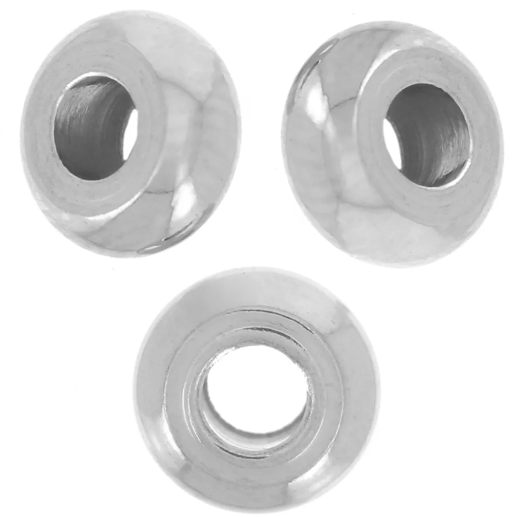 Perles rondelles Heishi - disque plat 6x3 mm - Acier inoxydable 304L ...