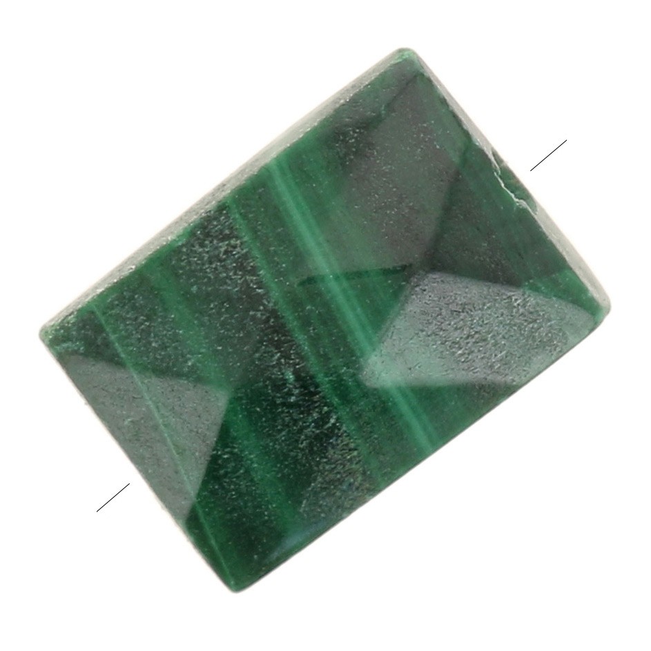 Perle rectangle 7x5 mm facettée en pierre gemme - Malachite x1 - Perles ...