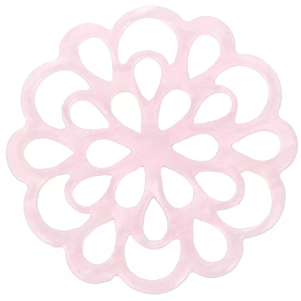 Intercalaire rosace fleur 23 mm en acétate - Rose nacré x1 - Perles & Co