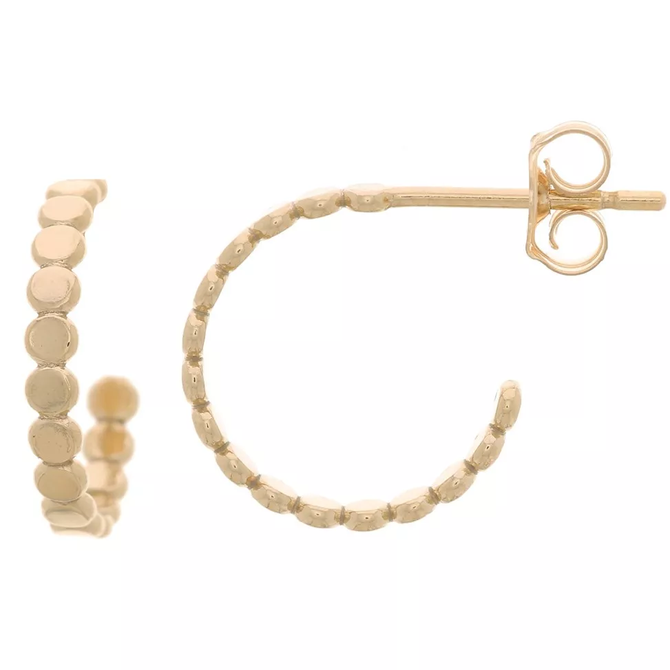Créoles ouvertes mini pastilles 12 mm - Gold filled (or laminé) x2 ...