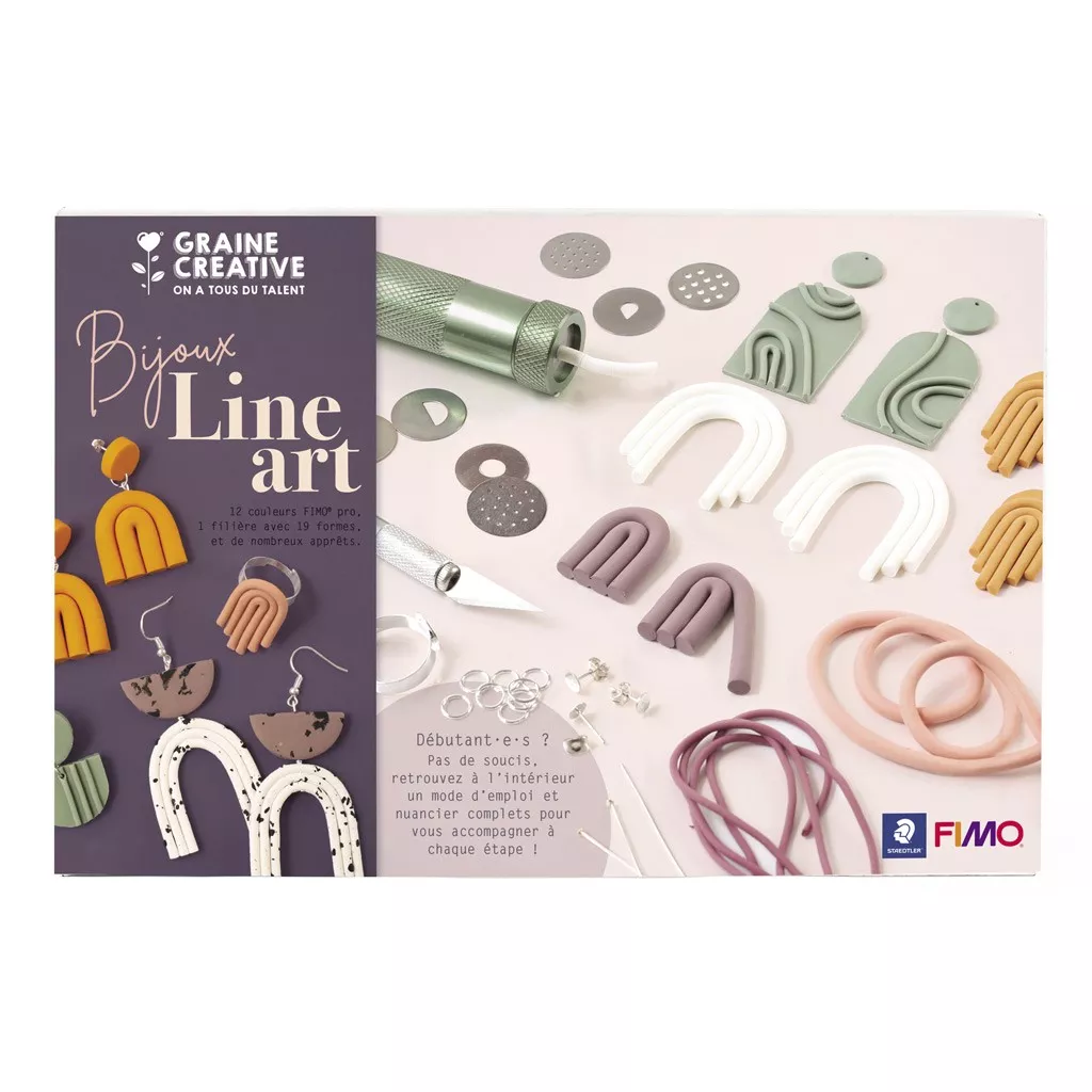 Kit de modelage Fimo - Bijoux Line Art - Perles & Co