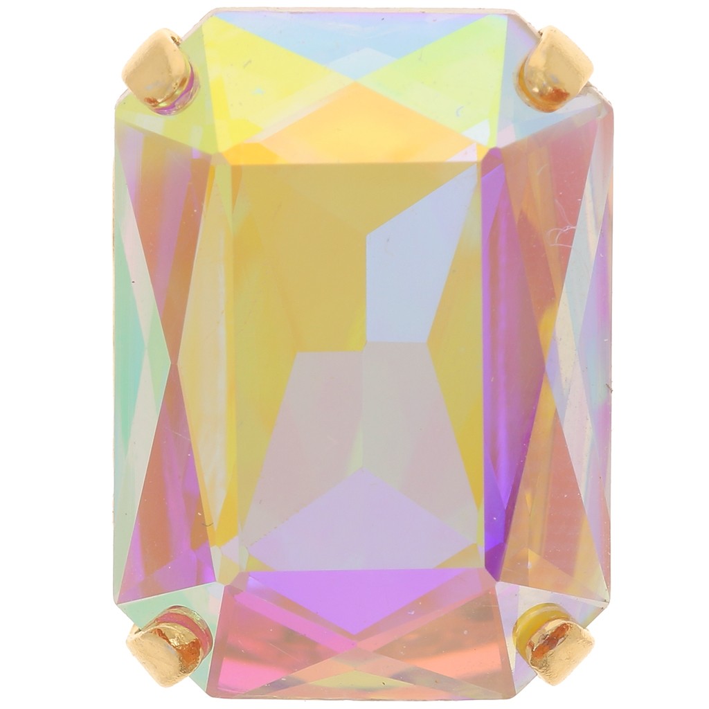 Cristal serti Aurora A4627 Octagon 18x13 mm - Doré - Crystal AB x1 ...