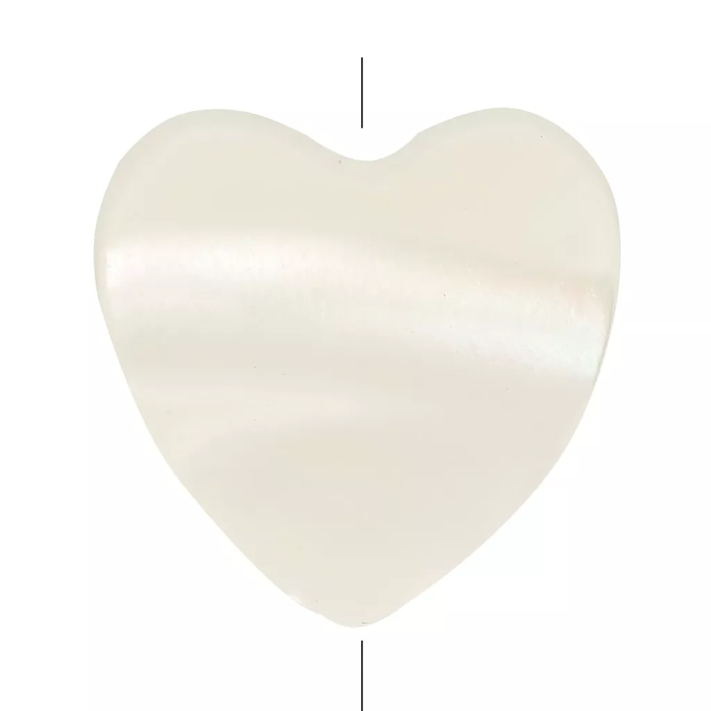 Perle coeur 8 mm en nacre - Naturel x1 - Perles & Co