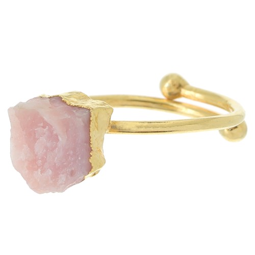 Bague druzy en pierre gemme - Taille 48 à 56 - Argent 925 Doré Or fin ...