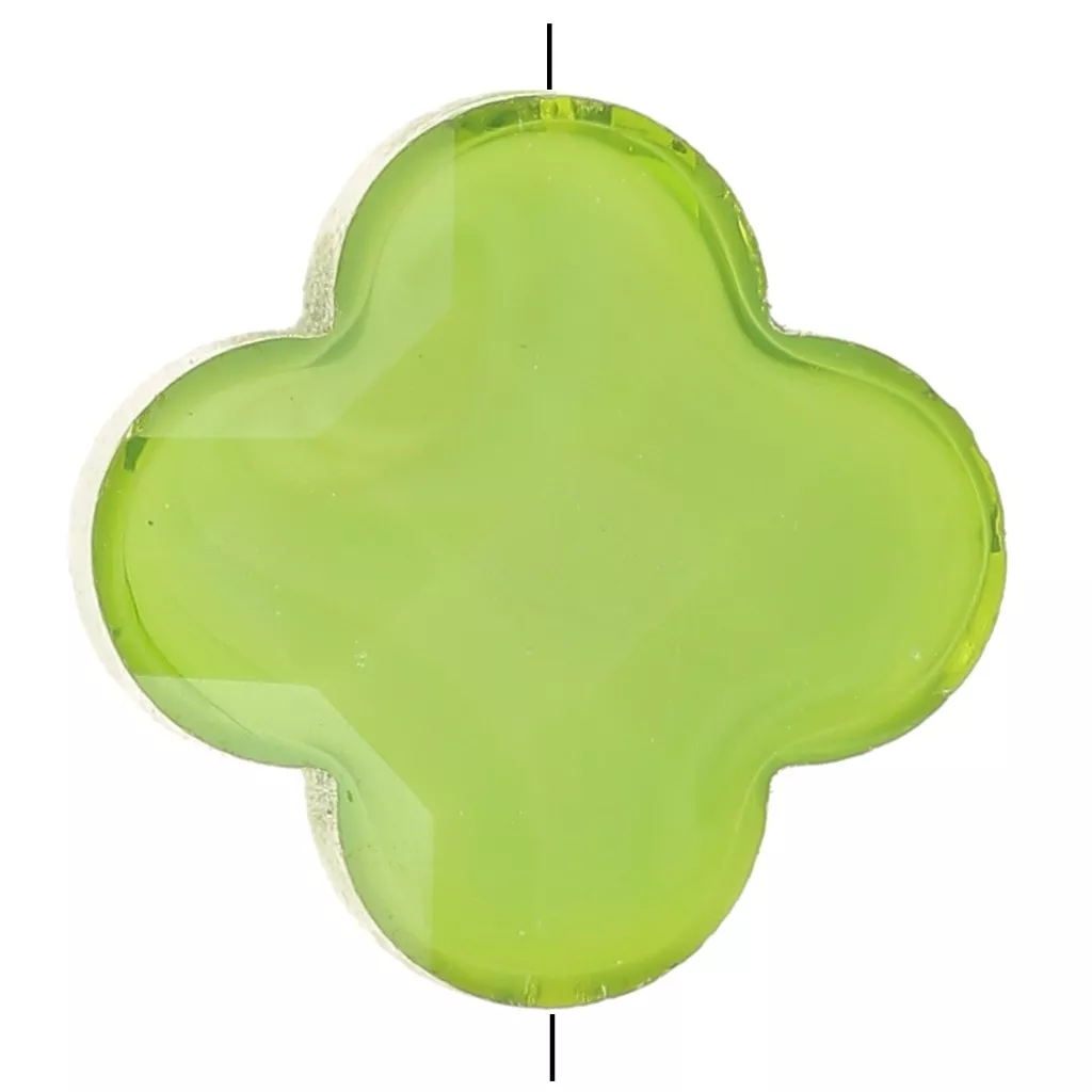 Perle trèfle facetté 12 mm en verre - Vert x1 - Perles & Co