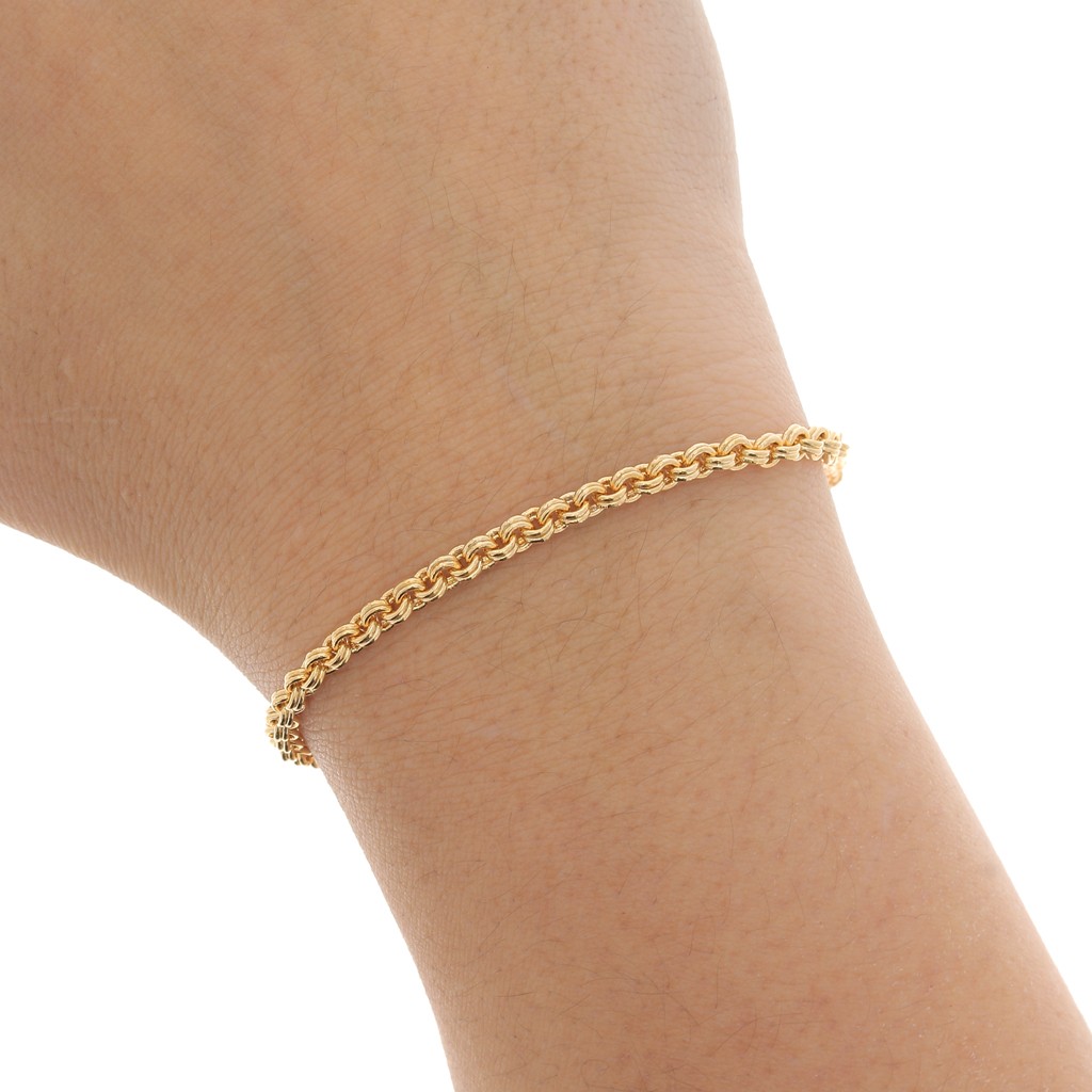 Chaîne maille Forçat double anneaux 3 mm - Doré à l'or fin x1m - Perles ...