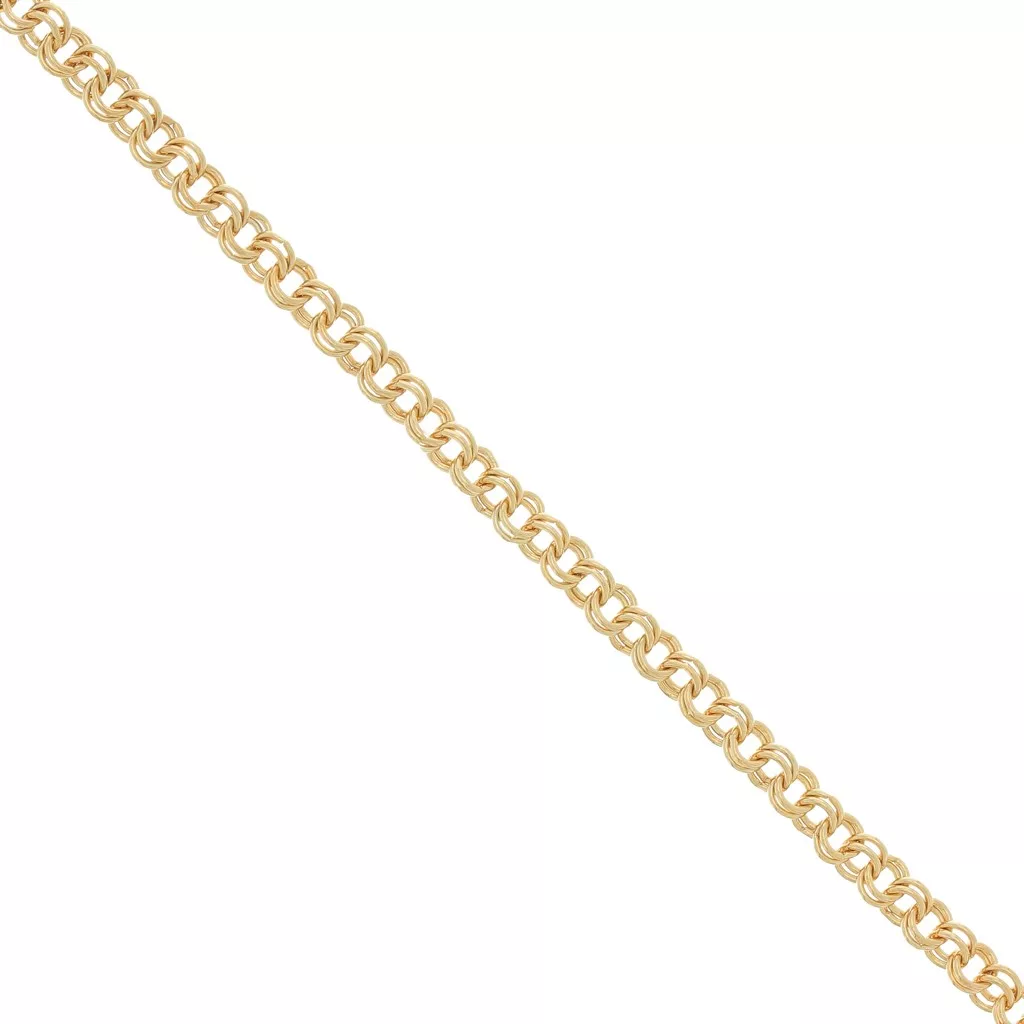 Chaîne maille Forçat double anneaux 5 mm - Doré à l'or fin x1m - Perles ...
