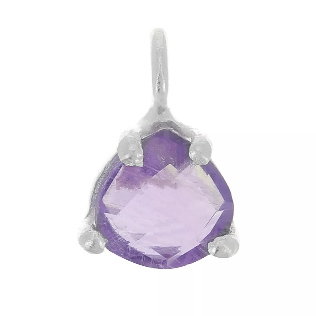 Pendentif triangle facetté avec serti griffe 10x7 mm - Argent 925 ...